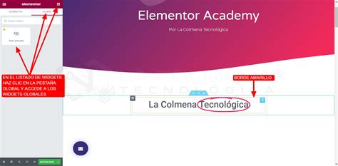 Elementor Global Widget Template La Colmena Tecnológica