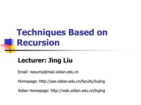 Ppt Techniques Based On Recursion Powerpoint Presentation Free Download Id5867122