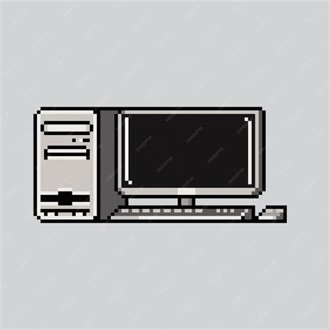 Premium Vector Pixel Art Illustration Computer Pixelated Old Computer Old Classic Computer