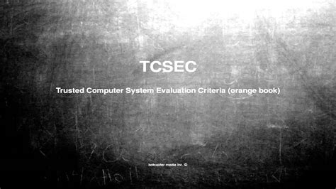 What Does Tcsec Mean Youtube