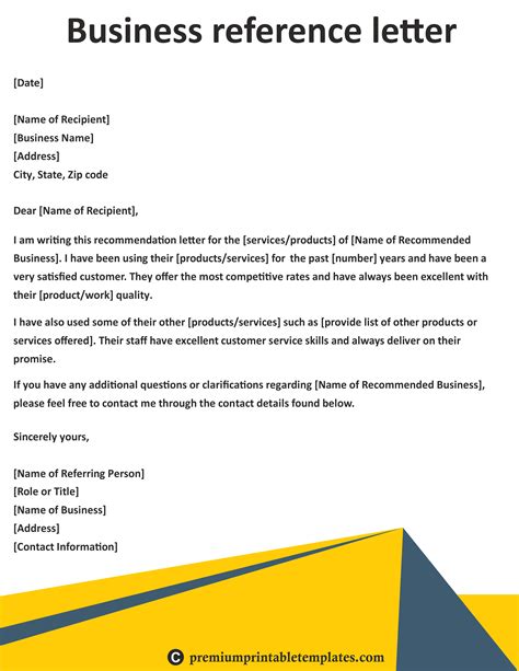 Business Reference Letter A Business Reference Is A Recommendation