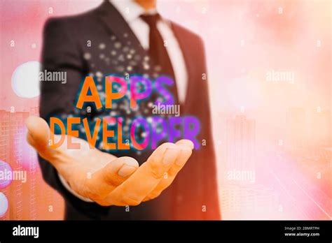 conceptual hand writing showing apps developer concept meaning graphic