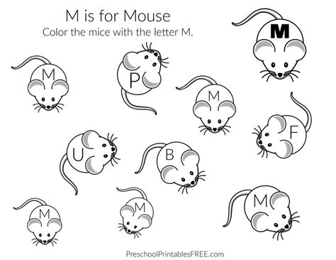 M For Mouse Coloring Page [2025]