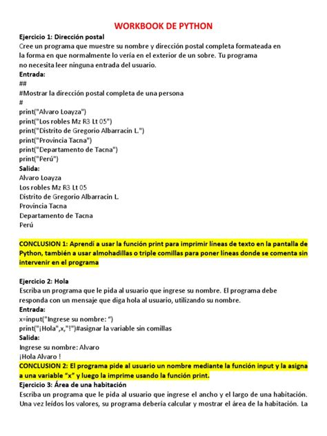 Workbook De Python Alvaro Pdf