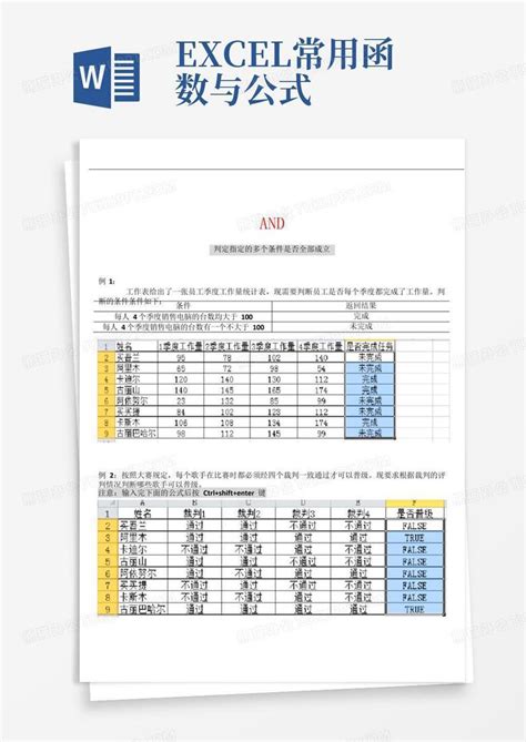 Excel常用函数与公式word模板下载编号qedkbvwe熊猫办公