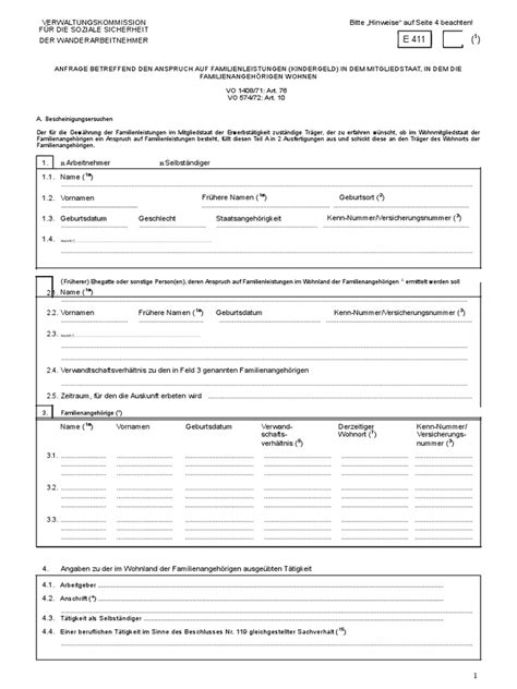 Formular E 411 Pdf