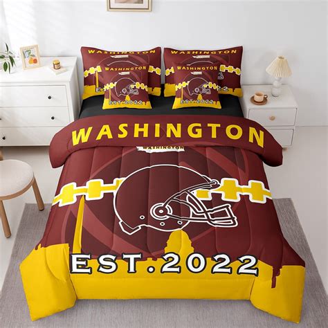 7 Pcs Comforter Set Queen Sizefootball Fans Bed In A Bag With Flat