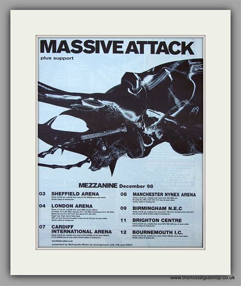 Massive Attack Mezzanine Tour Dates Original Vintage Advert 1998 R