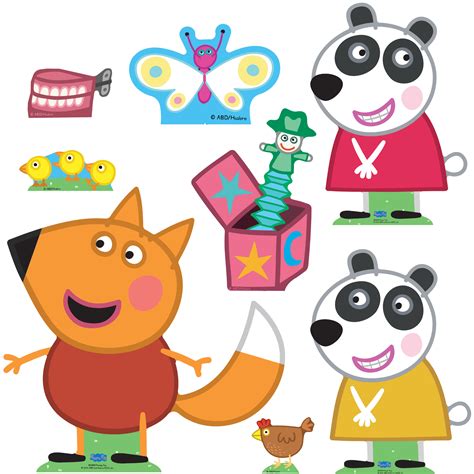 Sc4529 Freddy Panda Twins Decoration Multi Pack Height 61cm Star Cutouts