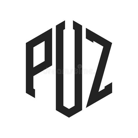 Puz Logo Design Initial Letter Puz Monogram Logo Using Hexagon Shape Stock Vector