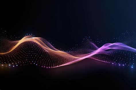 Premium Ai Image Wave Of Dots And Interweaving Of Lines Abstract Background Network Connection