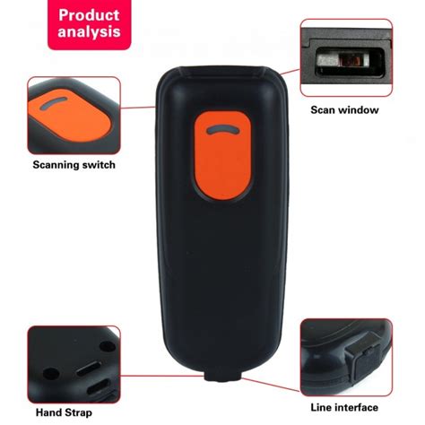 P1620 Pocket Wireless Bluetooth Barcode Scanner Portable Reader Red Light Ccd Qr Bar Code