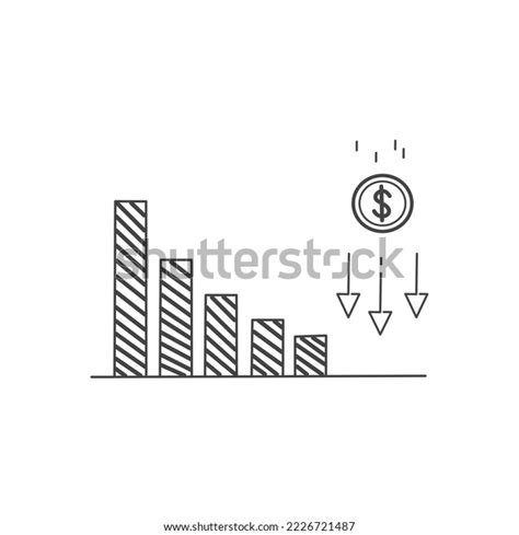 Economy Crisis Icon Financial Decrease Rate Stock Vector Royalty Free