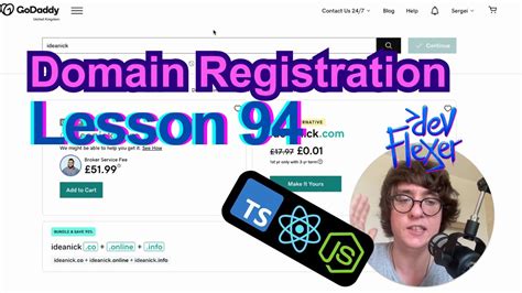 Lesson 94 Domain Registration Typescript Nodejs React Youtube