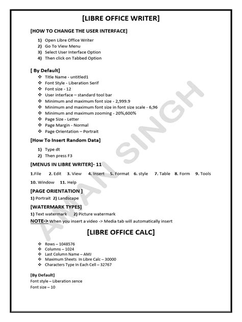 Libre Office Notes Pdf Typefaces Spreadsheet