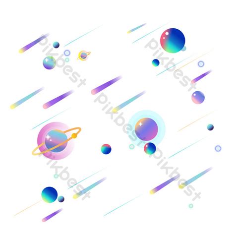 Floating Element E Commerce Decoration Gradient Colorful Planet