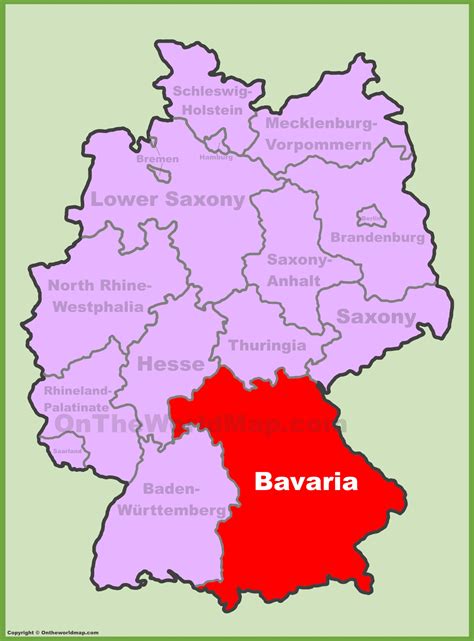 Bavaria Location On The Germany Map