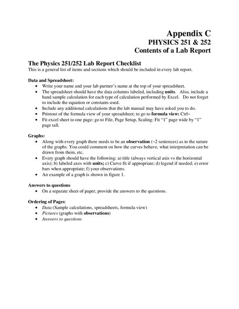 Lab Report Example Physics
