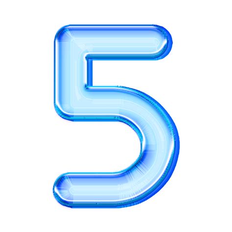 蓝色玻璃数字5