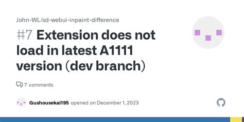 Extension Does Not Load In Latest A1111 Version Dev Branch · Issue 7