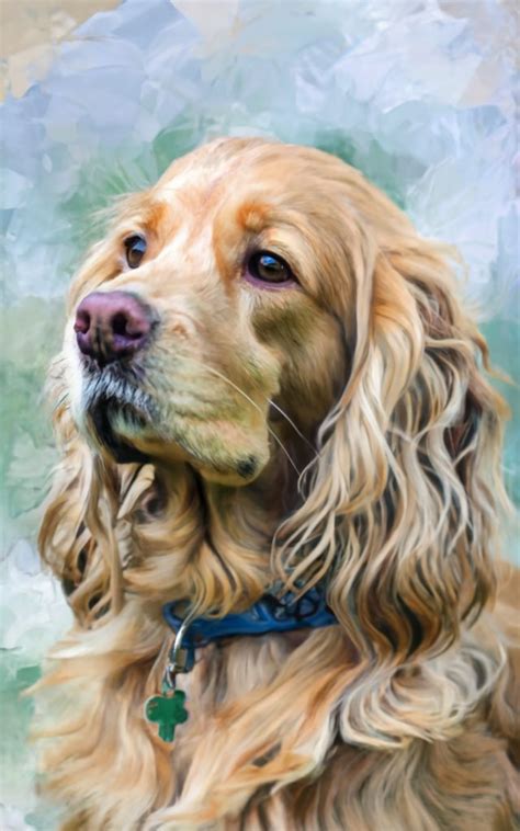 Close Up Of A Cocker Spaniel Painting