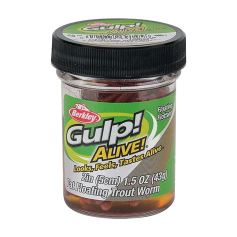 Berkley Gulp Alive 2 In Fat Floating Trout Worm Bait Jar Academy