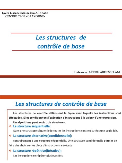 Cours Algorithme Structure Conditionnelle Pdf Structure De Contrôle Programmation Informatique
