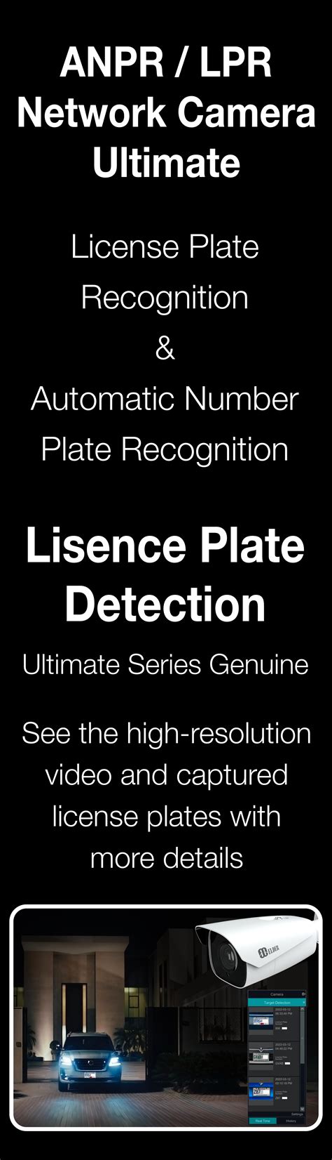 Lpr Security Camera Anpr Surveillance Poe Outdoor License Plate Recog