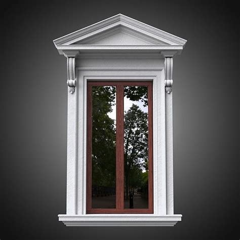 Classical Window With Pointed Pediment 3d Model Cgtrader