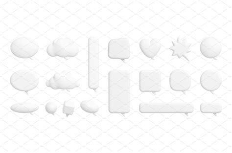 3d Render Set Of Speech Bubbles On 3d Objects ~ Creative Market