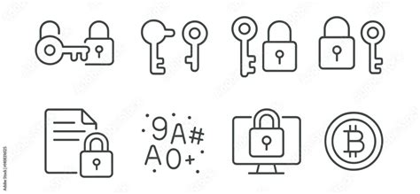 Flat Vector Icons Of Secure Transaction Lock Icon Encryption Key