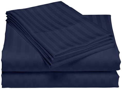 1200 Thread Count 100 Cotton Stripe Sheet Set Deep Pocket Twin Navy
