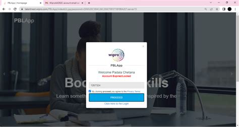 wipro — pbl app locked expired