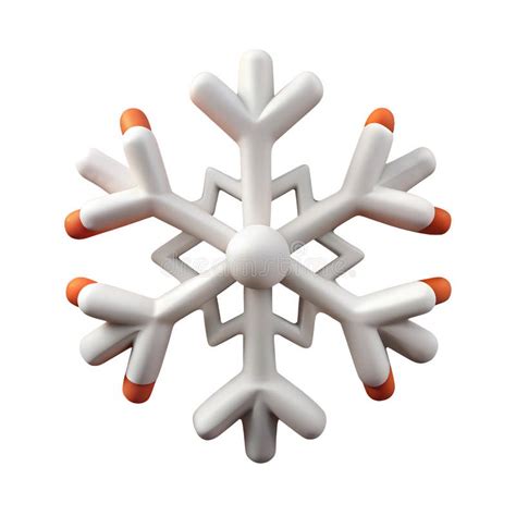 Snow Flake 3d Illustration On White Bg Stock Illustration