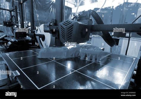 Abstract Object Printing On 3d Printer With Molten Plastic Close Up 3d