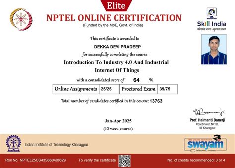 📜 Thrilled To Share That Ive Earned An Elite Certification From Nptel