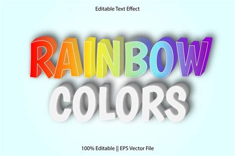 Premium Vector Rainbow Colors Editable Text Effect