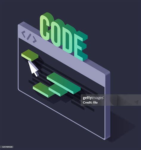Programming Code Isometric Software Window High Res Vector Graphic