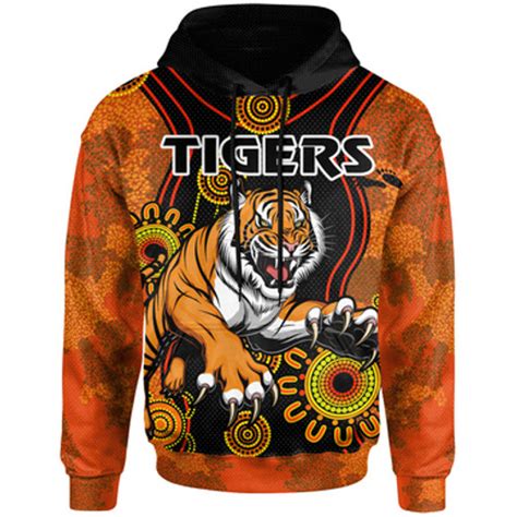 Wests Tigers Custom Hoodie Super Indigenous Tigers Scratch Style