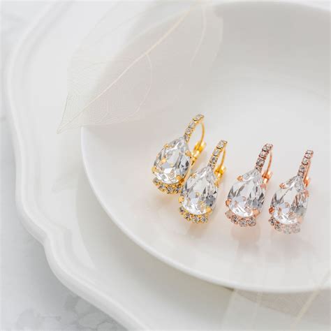 Crystal Teardrop Earrings French Attic