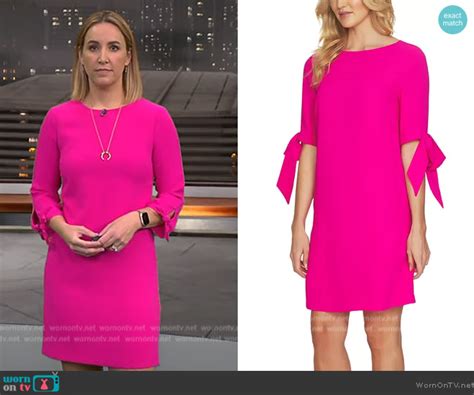 Wornontv Alex Wilsons Pink Tie Cuff Mini Dress On Cbs Evening News Wornontv Alex Wilsons Pink Tie Cuff Mini Dress On Cbs Evening News