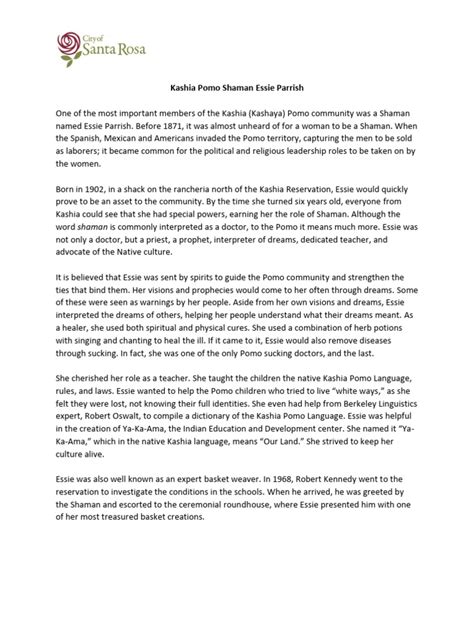 Essie Parrish Pomo Shaman Legacy Pdf Shamanism