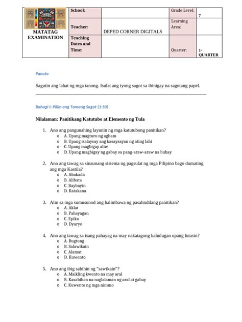 Filipino Deped Corner Digitals Pdf