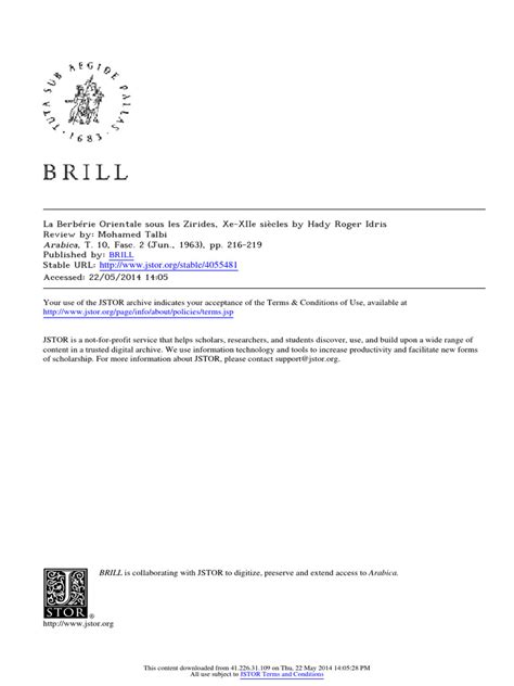 1963 Talbi La Berbérie Sous Les Zirides Pdf