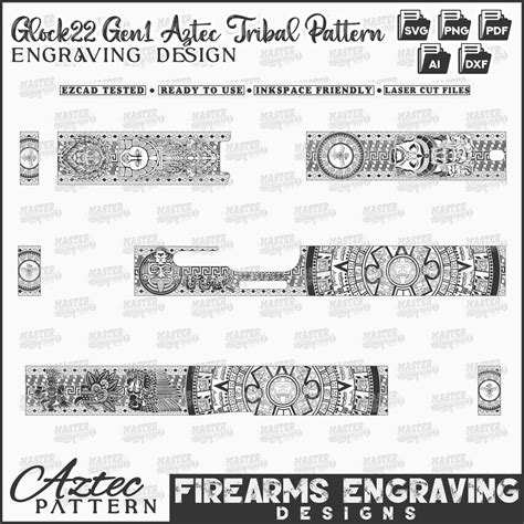 Aztec Tribal Vector Pattern Design For Glock22 Gen1 Laser Engraving