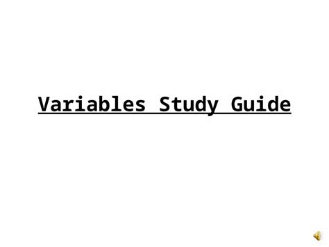 Ppt Variables Study Guide 1 What Is The Definition Of Experiment An