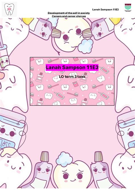 Lo Term 3 Job Shadowing Task Development Of The Self In Society Careers And Career Choices Mj