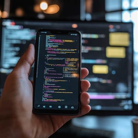 Free Coding On Smartphone Image Download At Stockcake