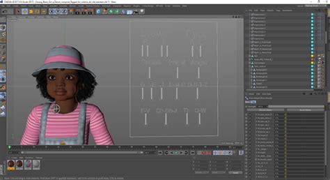 Young Black Girl A Denim Jumpsuit Rigged For Cinema 4d 3d Model 189