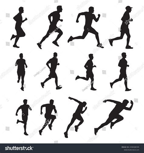 Running Silhouettes Royalty Free Vector Image Vectorstock